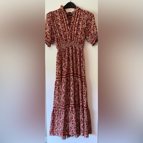 Max Studio | Dresses | Max Studio Smocked Floral Print Maxi Dress ...